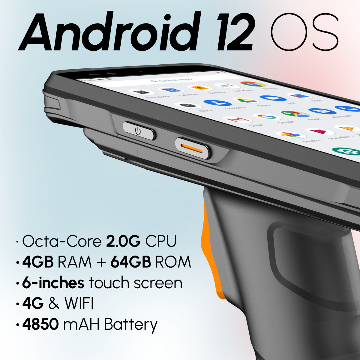 Android Pistol Grip Inventory Barcode Scanner Handheld Mobile Computer ...